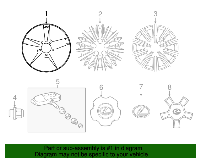 4261A-60062 - Wheel, Alloy For 2013-2015 Lexus LX570 | Lexus OE Parts