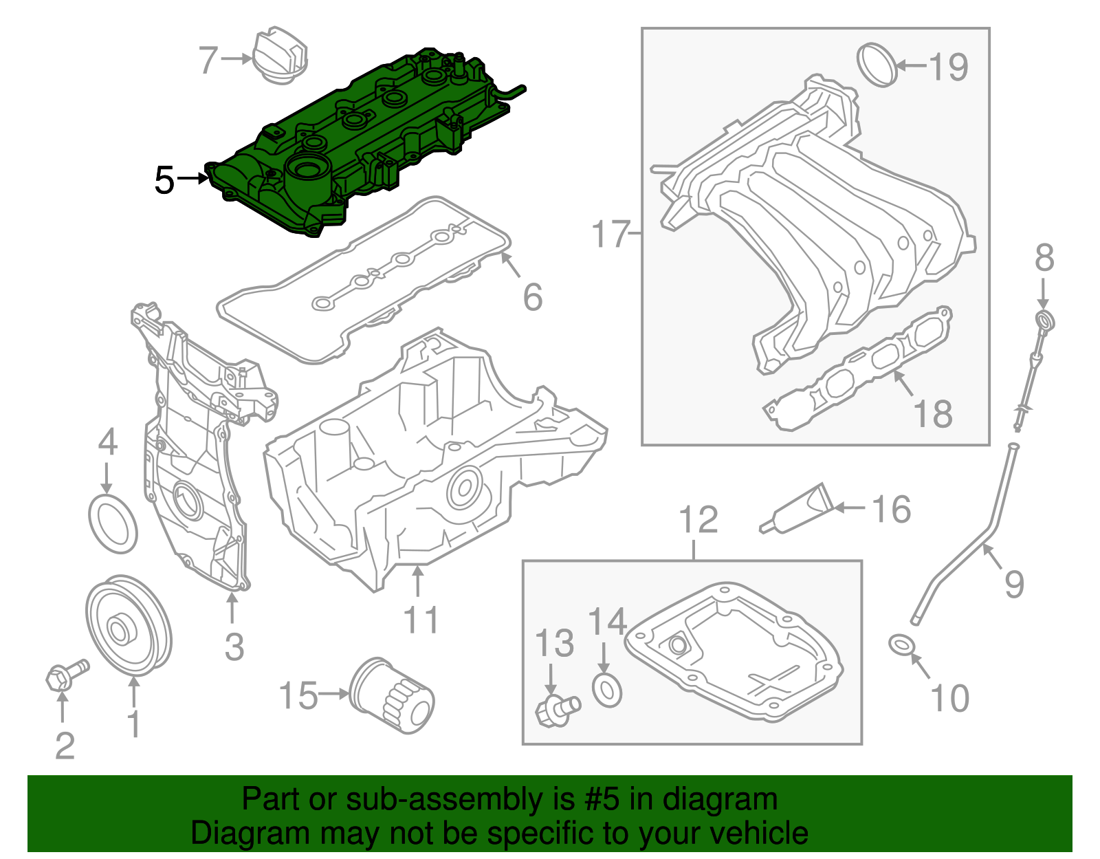 2012-2019 Nissan Valve Cover 132643AB0B | Retail Performance Auto Parts