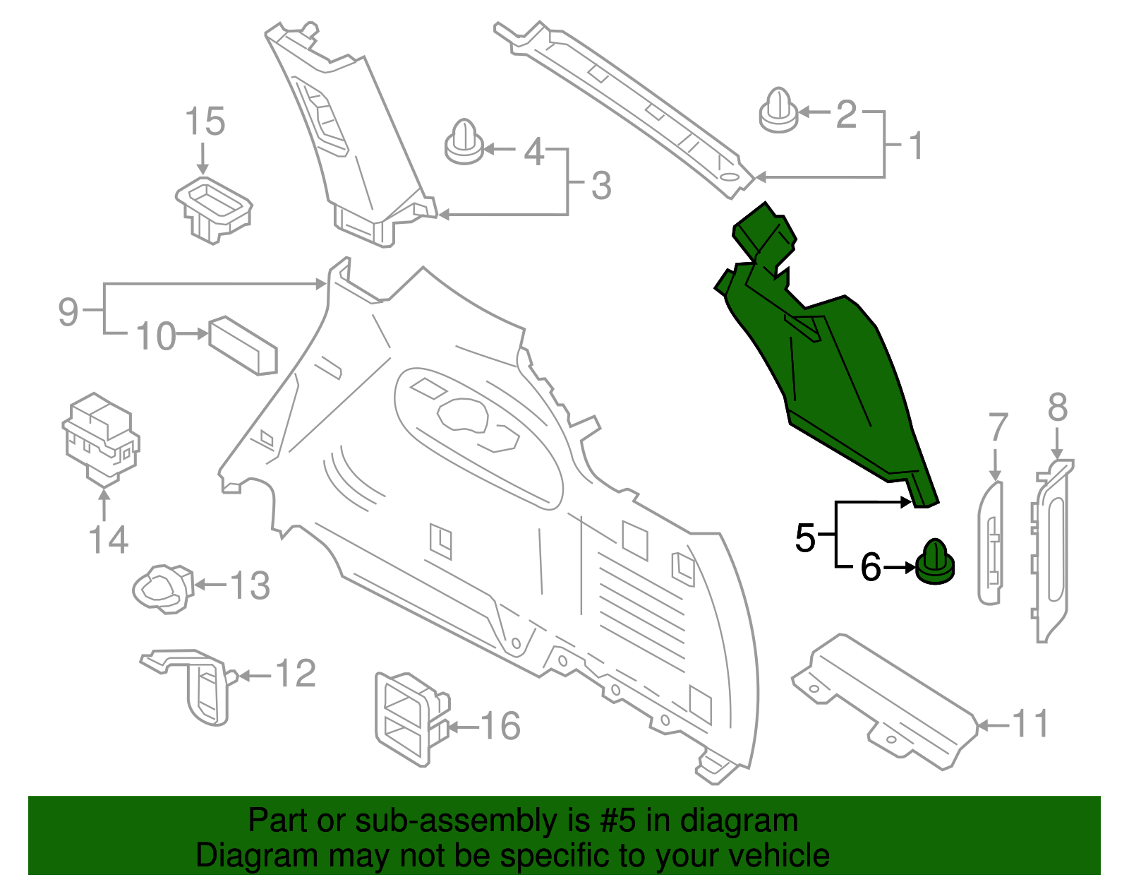 2022-2024 Nissan Armada Rear Pillar Trim 76937-5ZT0D | Nissan Parts Central