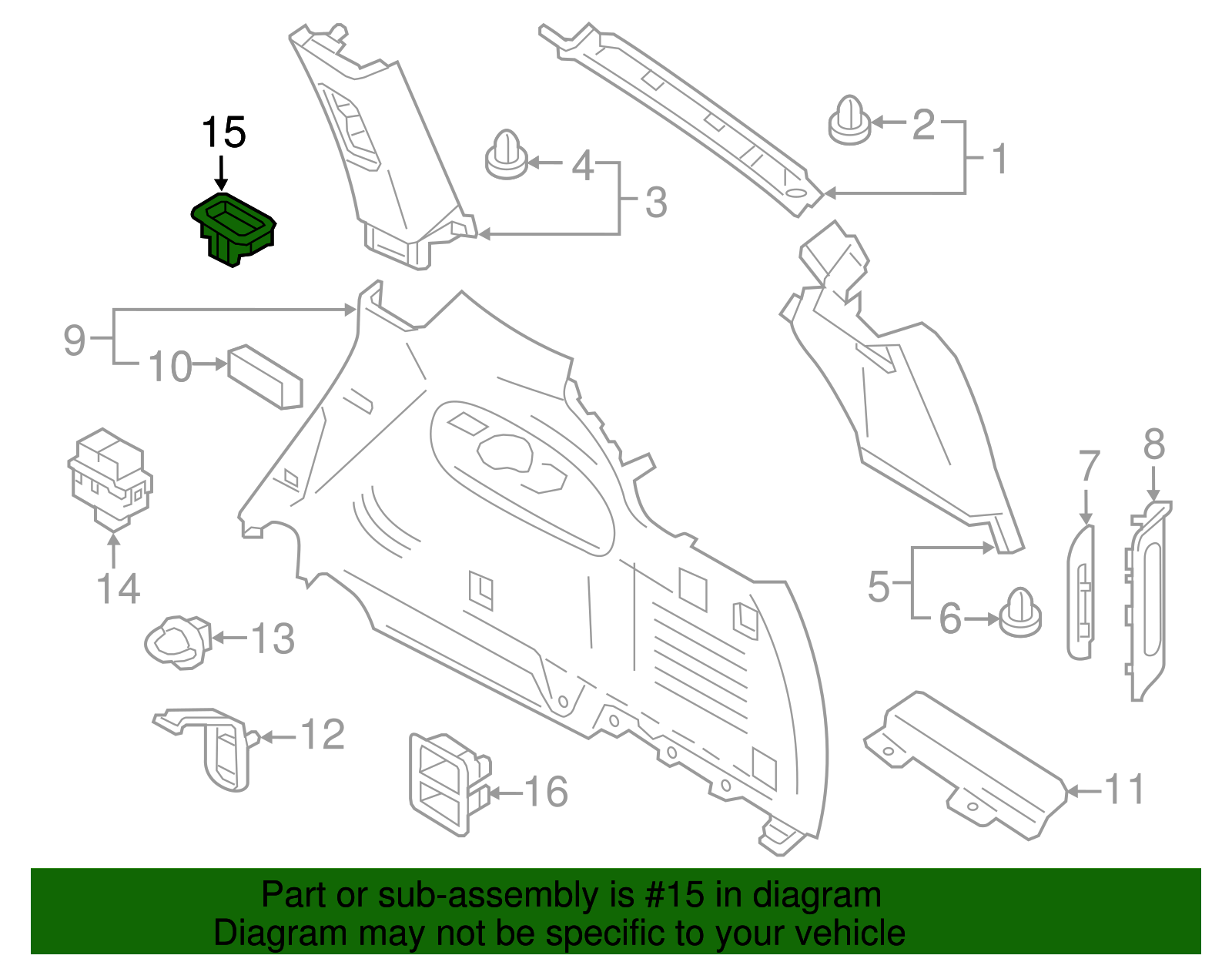2017-2024 Nissan Armada Switch Bezel 849K0-1LA0B | QuirkParts