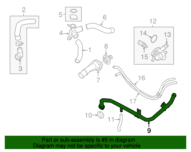 25457-2B700 - Water Pipe 2014-2016 Kia | Kia.Parts Store