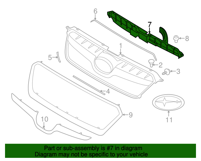 91165FJ000 - Grille Bracket - 2012-2017 Subaru | Subaru Parts Shop