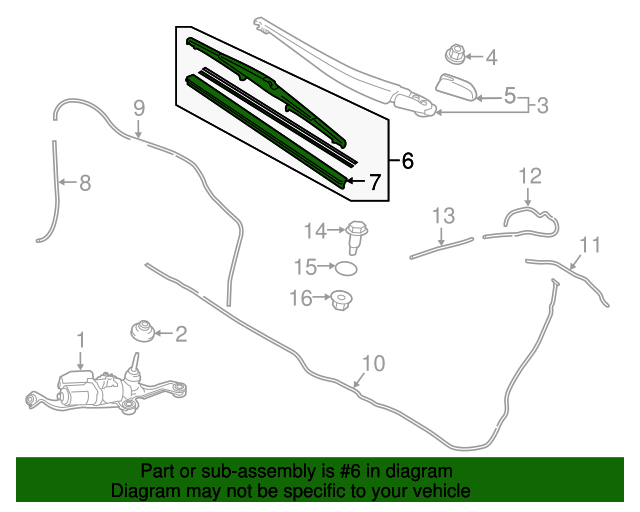 85242-47072 - Genuine Toyota Rear Wiper Blade - 2018-2022 Toyota ...