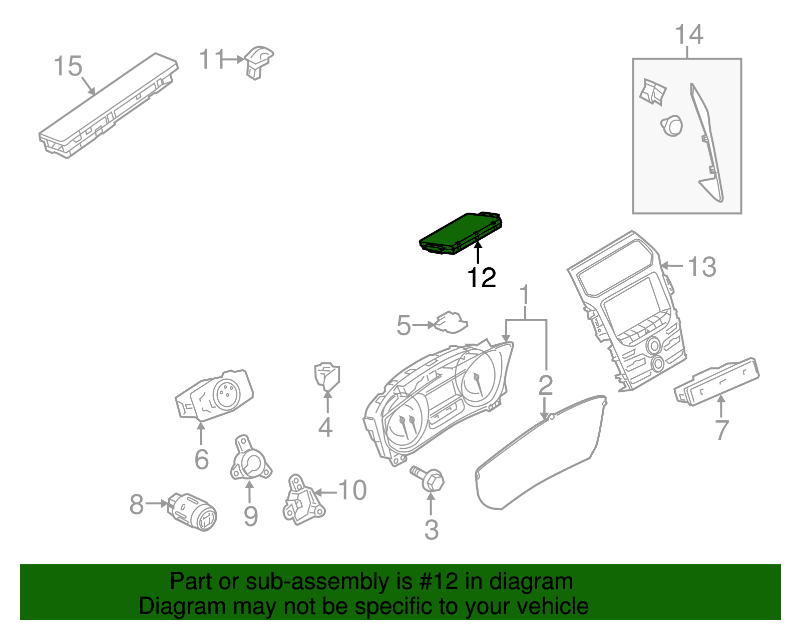 2013 Ford | Dash Control Unit | DB5Z-19980-F | Walls' Ford Parts