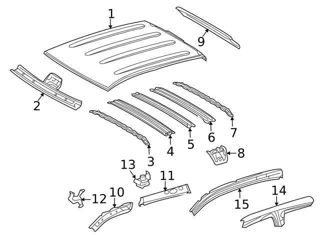 2007-2021 Toyota Roof Reinforced Bracket 63147-0C040 | Toyota Parts Center