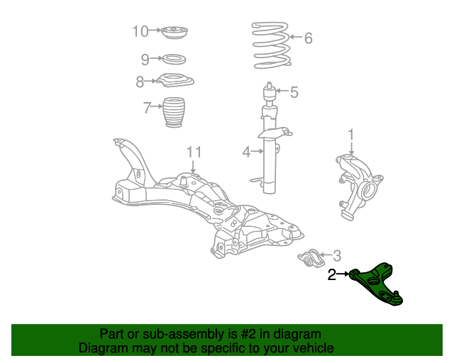 2000-2004 Ford Focus Lower Control Arm - Driver's Side (LH) YS4Z-3079 ...