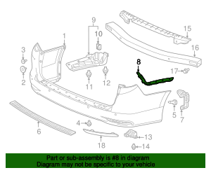 71593-THR-A01 - 2018-2024 Honda Odyssey - Spacer R Rear Bumper Side ...