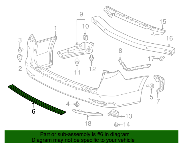71520-THR-A01 - Garnish Rear Bumper Face Step - 2018-2020 Honda Odyssey ...
