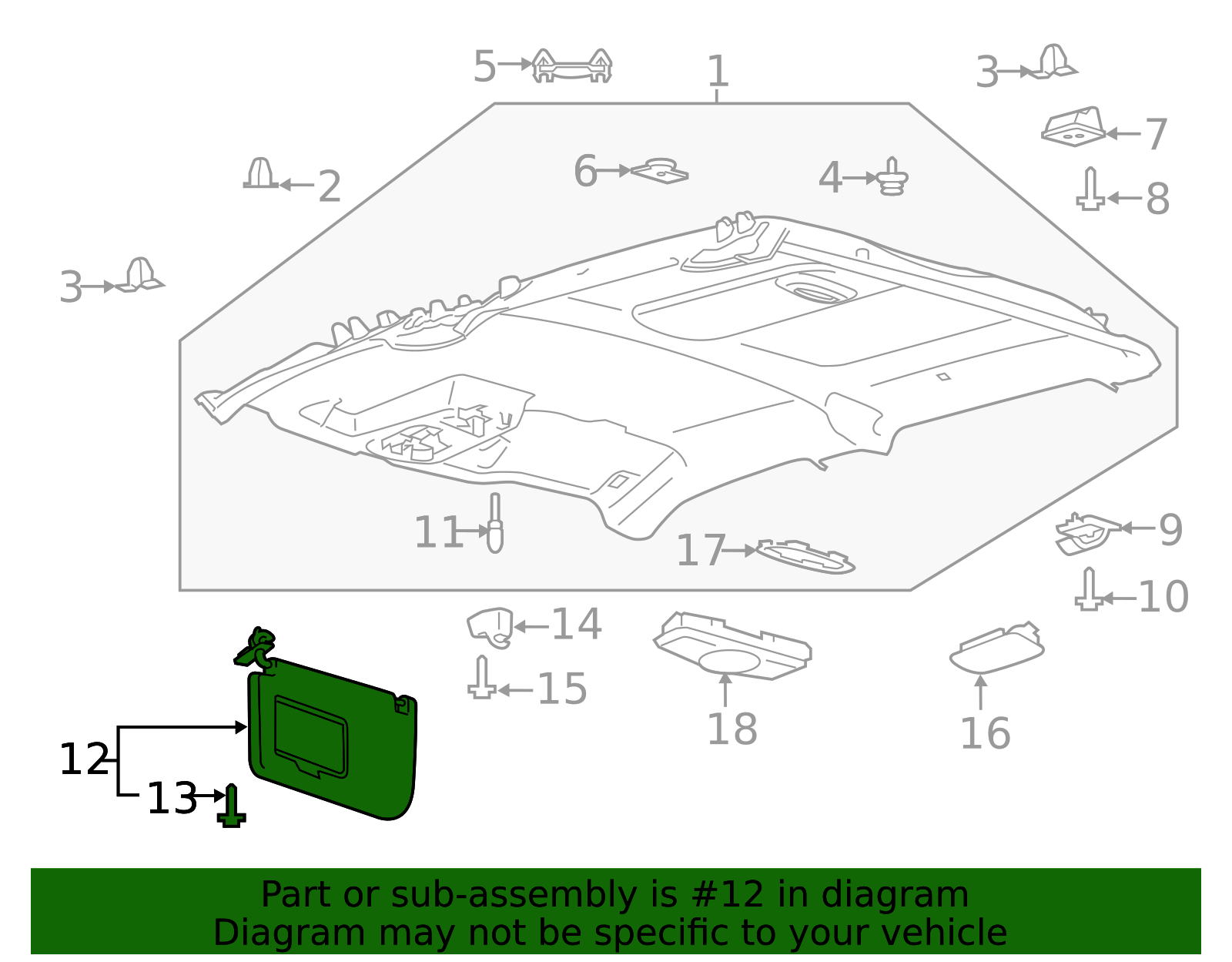 2015-2017 Ford F-150 | Sun-Visor | GL3Z-1504104-EA | Walls' Ford Parts