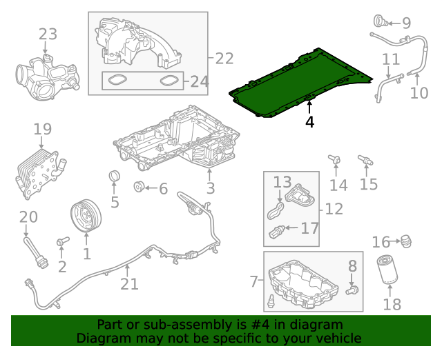 2020 Ford Engine Oil Pan Gasket LC3Z-6710-B | QuirkParts