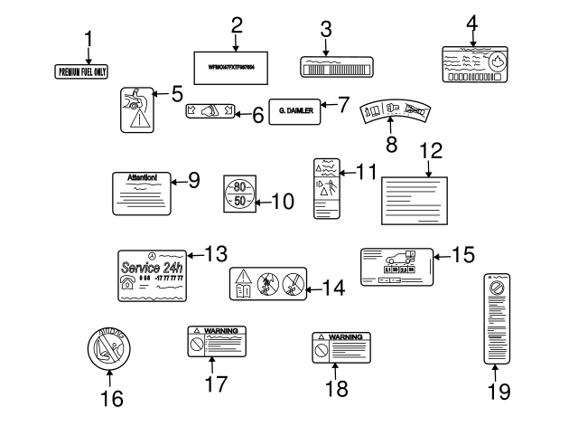 001-584-00-17 - Engine Decal 2005-2020 Mercedes-Benz | Mercedes-Benz ...