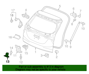 74813-T5A-003 - Striker Assembly, Tailgate - 2015-2020 Honda | Genuine ...