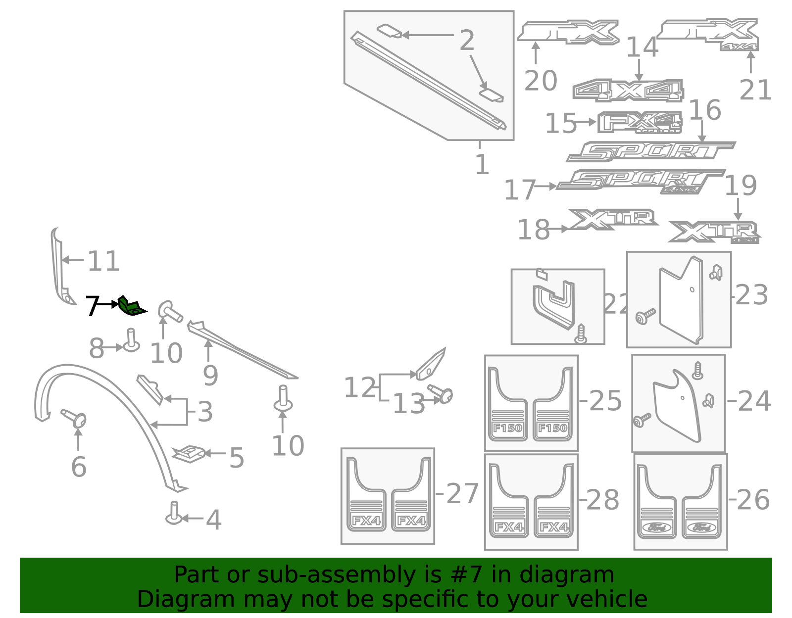 2015-2022 Ford Stone Guard FL3Z-99292A23-BA | OEM Parts Online