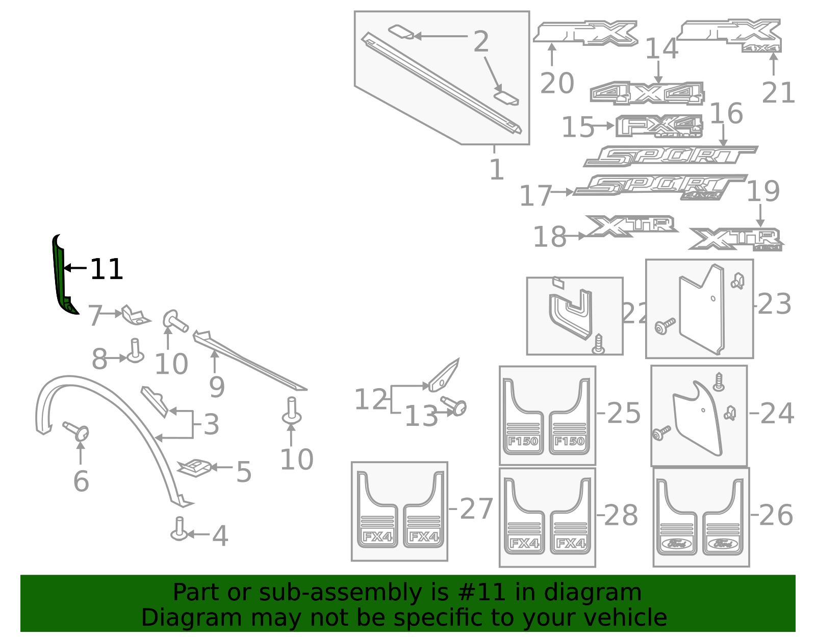 2015-2020 Ford F-150 Stone Guard FL3Z-99292A23-A | OEM Parts Online