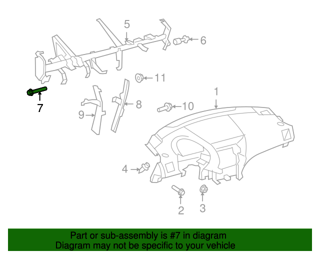 55394-33041 - Reinforcement Mount Bolt 2007-2013 Toyota | Group 1 Auto ...