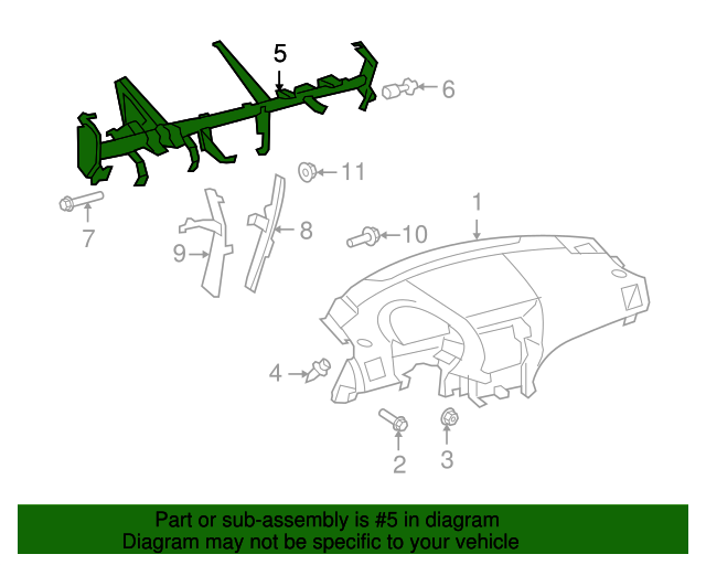 2008-2013 Toyota Highlander Instrument Panel Reinforcement 55330-0E040 ...