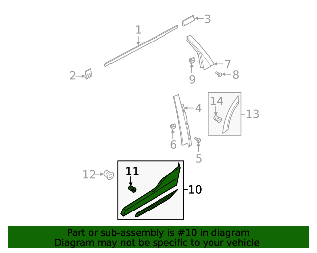 2019-2020 Audi Lower Molding 4KE-853-970-E-GRU | Audi USA Parts