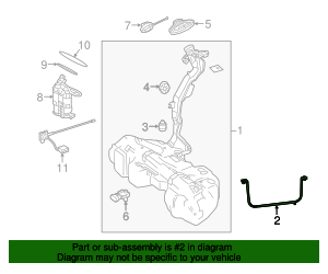 205-470-02-40 - Fuel Tank Mount Strap 2016-2018 Mercedes-Benz C 350e ...
