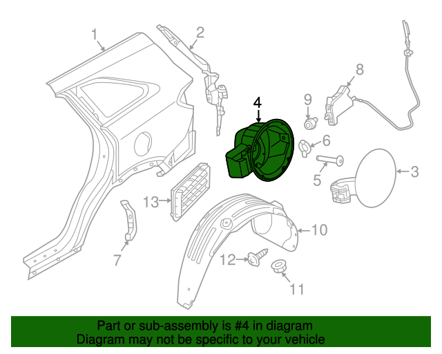 2016-2018 Kia Sorento OEM NEW 2016-18 Kia Sorento Fuel Filler Housing ...