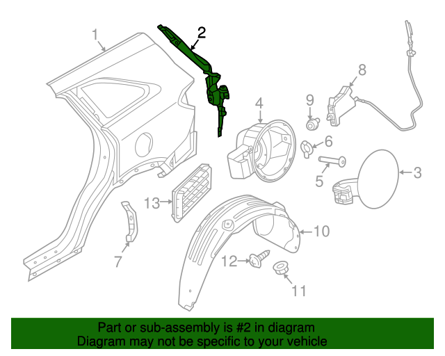 2016-2020 Kia Sorento Quarter Extension 71510-C5000 | TascaParts.com