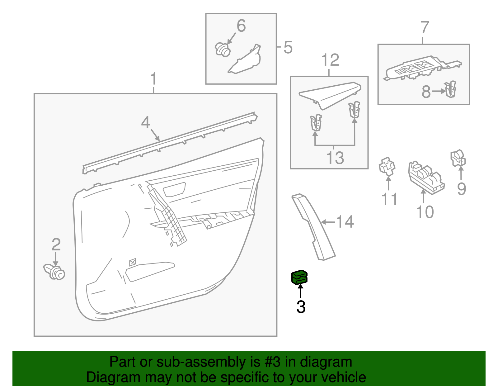Genuine Toyota Door Trim Panel Grommet part# 85373-12020 for 2011-2019 ...