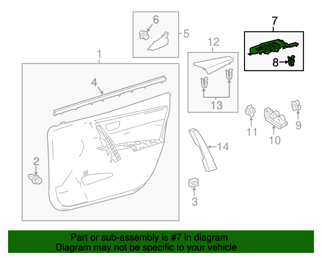 2014-2019 Toyota Corolla Switch Bezel 74232-02E70-C0 | Toyota Parts Center
