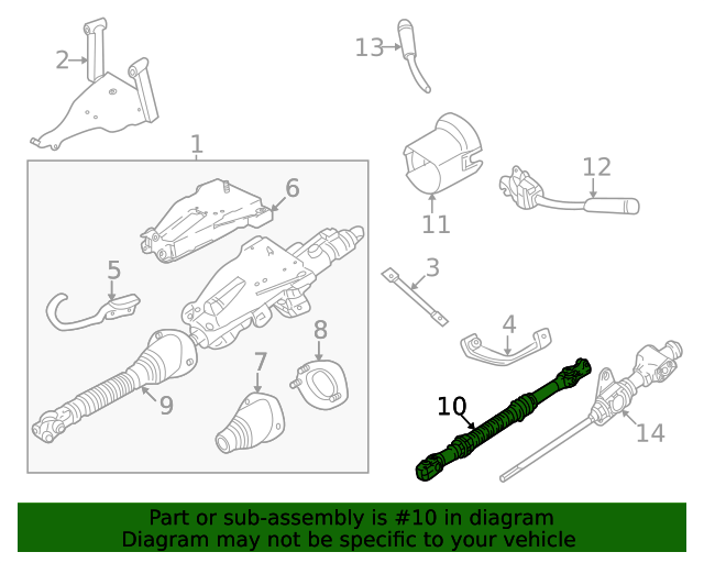 463-460-13-09 - Steering Shaft 2002-2018 Mercedes-Benz ...