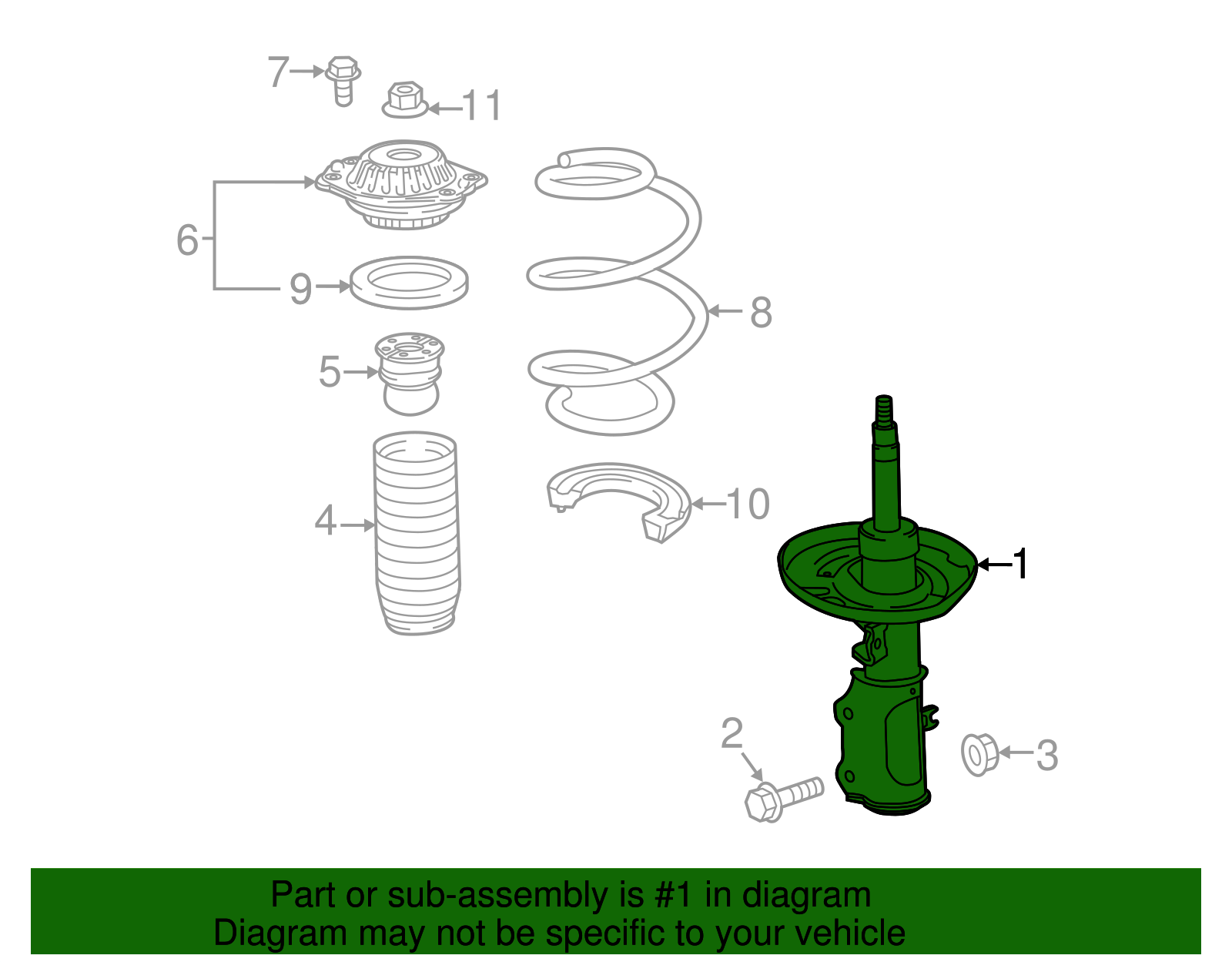 84384222 - Front Driver Side Suspension Strut 2016-2019 Chevrolet ...