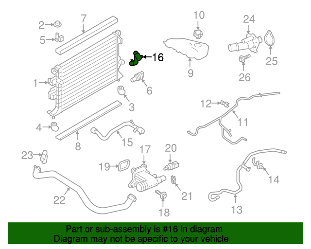 2016-2018 Ford Focus Lower Hose G1FZ-8286-B | TascaParts.com