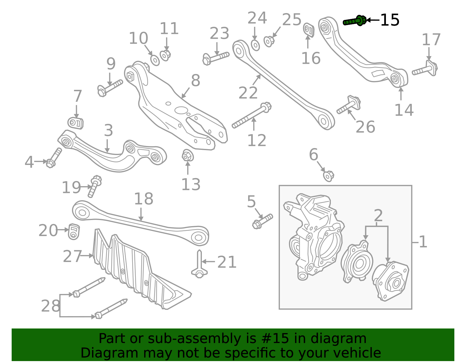 2017-2025 Audi Rear Upper Control Arm Bolt N-912-290-01 | Audi OEM Parts Guy