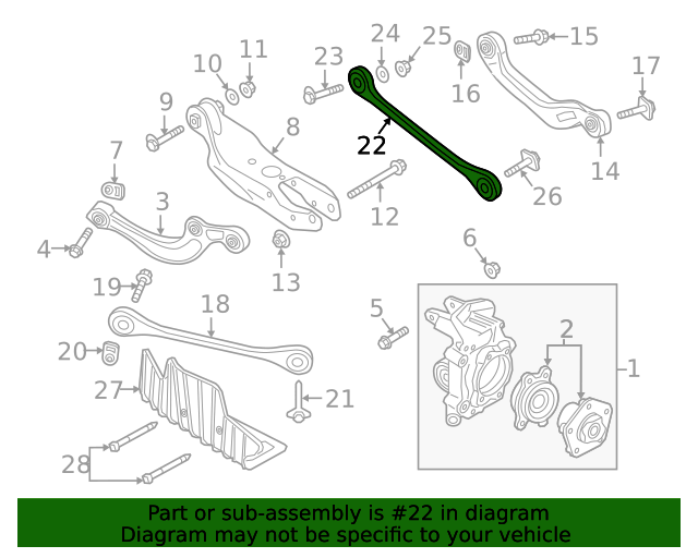 2018-2024 Audi Rear Lateral Arm 80A-501-530-A | AudiUSAParts.com
