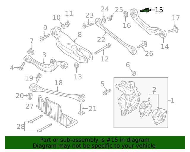 N-912-290-01 - Rear Upper Control Arm Bolt 2017-2023 Audi | Audi OEM Parts