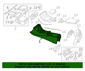 213-680-09-08-5F30 - Center Console 2022-2023 Mercedes-Benz E 450 ...