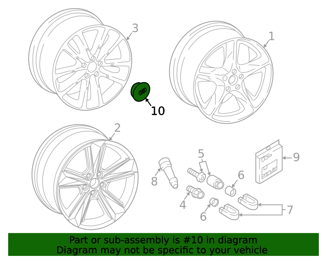 2017-2020 Audi Wheel Center Cap 8W0-601-170-A | Audi Part CA