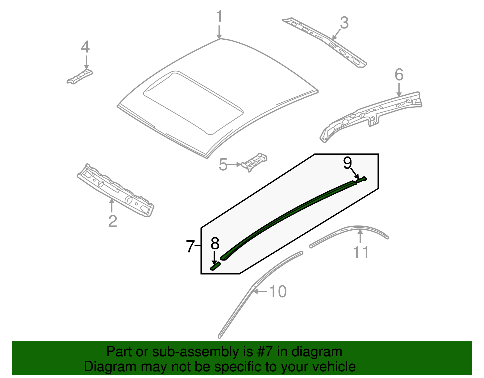 GD7A-50-9L0 - Roof Molding 1998-2002 Mazda 626 | Florida Mazda Parts