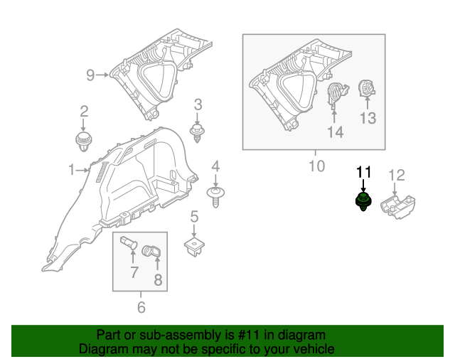 2013-2020 Mazda Upper Center Pillar Trim Fastener KD45-68-865 ...