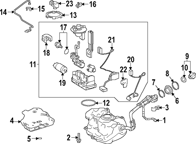 2023 Toyota Corolla Pressure Reg Holder 23283-37010 | Toyota Parts Center