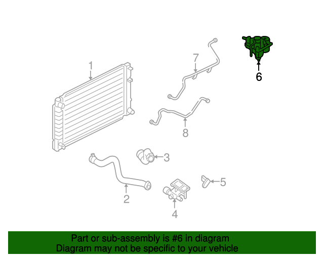 2005-2008 Ford Engine Coolant Reservoir 5L8Z-8A080-AA | TascaParts.com