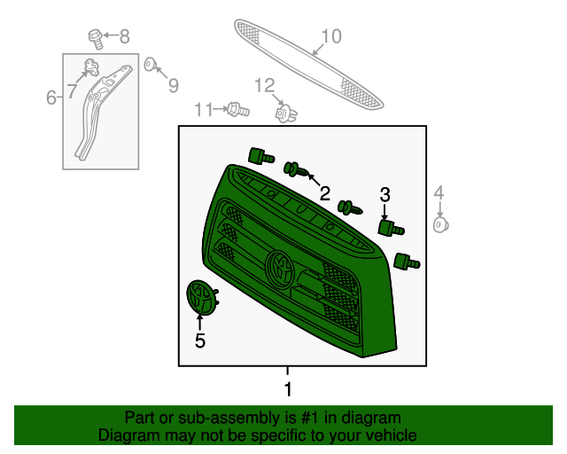 2007-2009 Toyota Tundra Grille Assembly 53100-0C170-C0 | OEM Parts Online