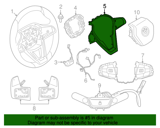 2020-2023 BMW Decor trim cover, steering wheel 32-30-9-474-778 ...