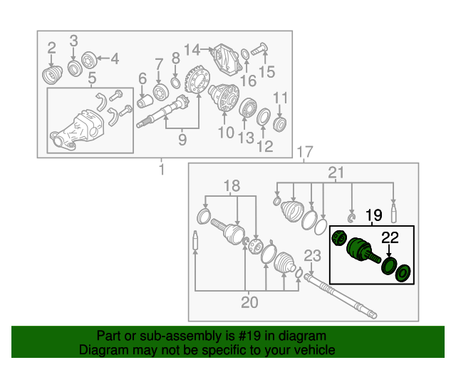2011-2019 Infiniti Inner Joint Assembly 39711-1MA0A | OEM Parts Online