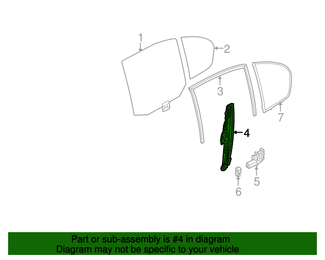 51357184745 - 2004-2010 BMW Window Regulator (51-35-7-184-745) | BMW of ...