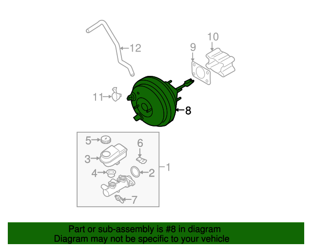 2005-2012 Nissan Master Vac Assembly 47210-EA02B | TascaParts.com
