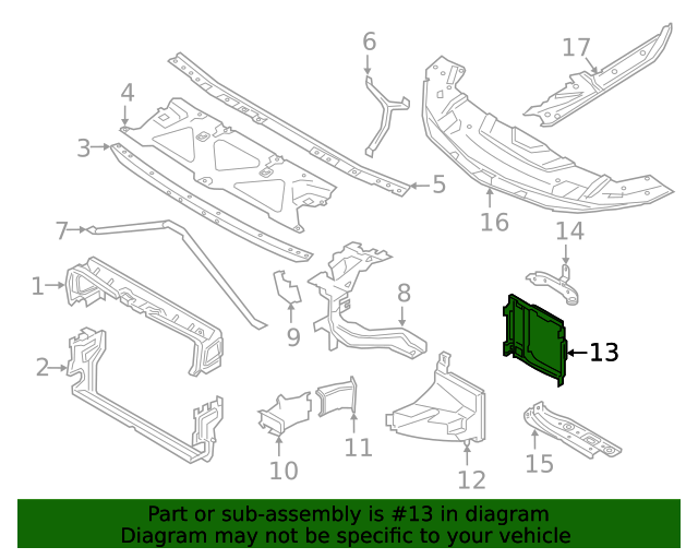 2017-2019 BMW M760i xDrive Air duct relocatedradiator wheel well l. 51 ...