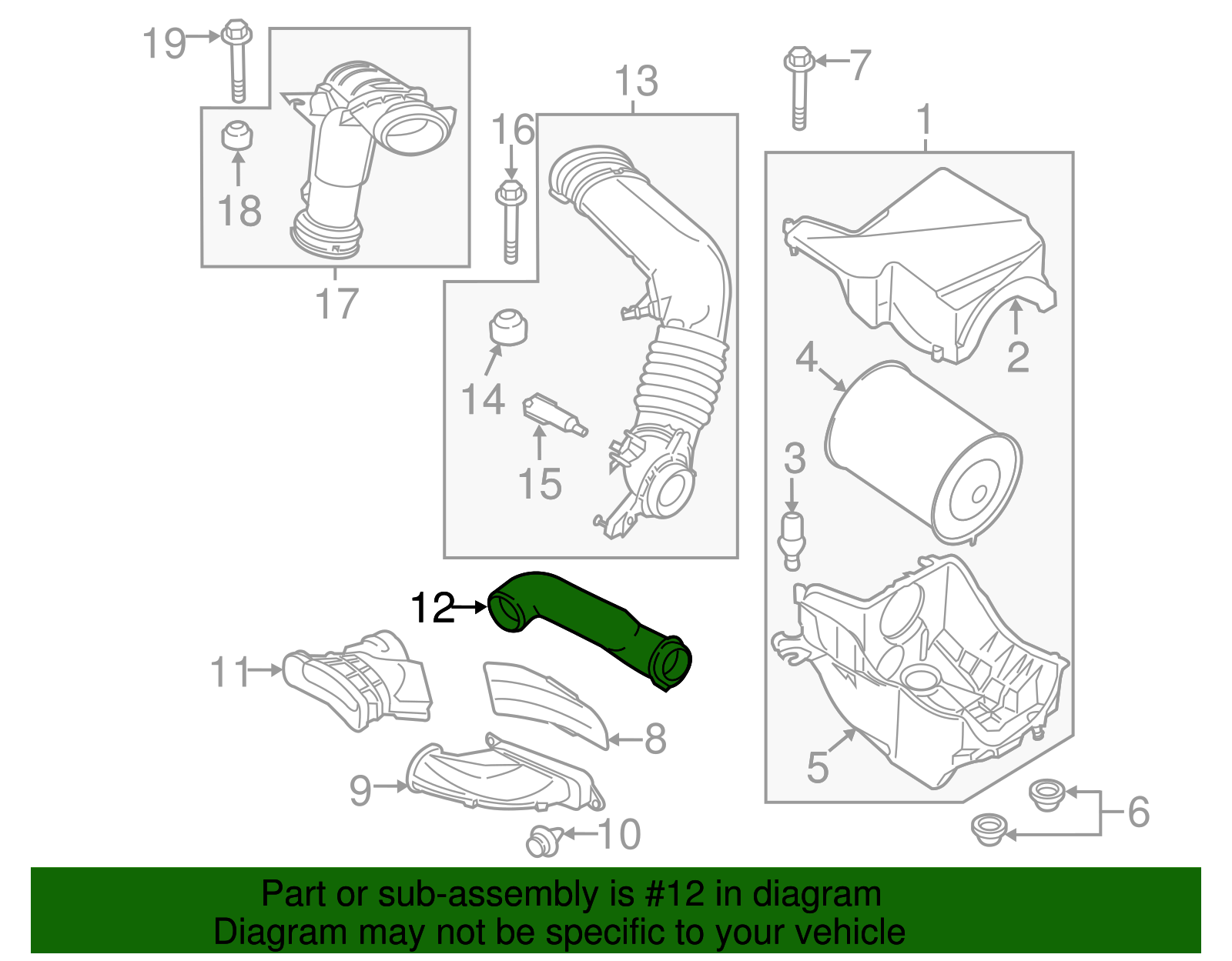 2013-2019 Ford Engine Air Intake Hose CV6Z-9C675-B | Ford OEM Parts Online