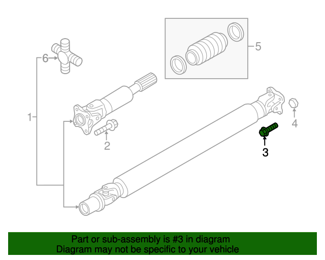 2017-2019 Nissan Titan Drive Shaft Rear Bolt 37120-JD01A | TascaParts.com