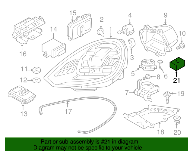 2011-2018 Porsche Cayenne Repair Kit 958-631-121-00 | Sunset Porsche Parts