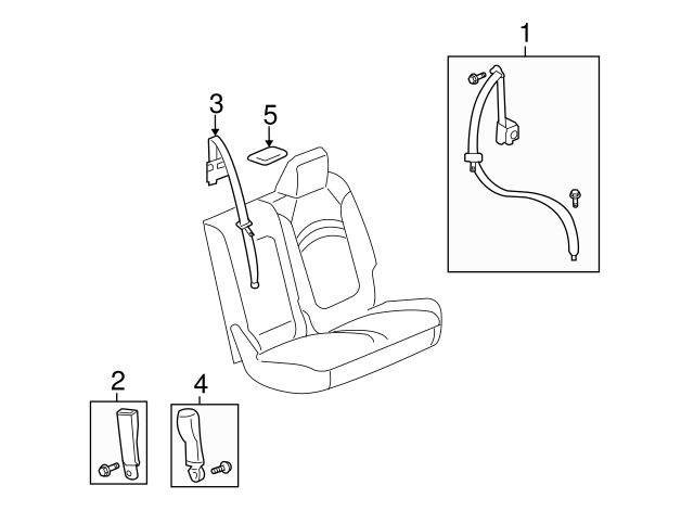 2009-2017 GM Light Titanium Rear Passenger Side Seat Belt with Buckle ...