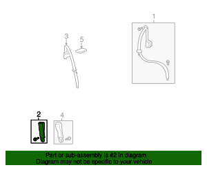 2008-2017 GM Ebony Rear Driver Side Seat Belt with Buckle 19301276 ...