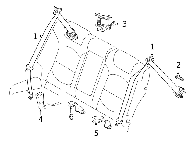 89850-N9500-NNB - Center Seat Belt 2022-2024 Hyundai Tucson ...